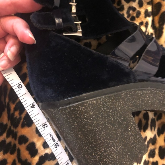 Topshop | Shoes | Topshop Blue Velvet 4 Platform Shoe Gold Glitter ...